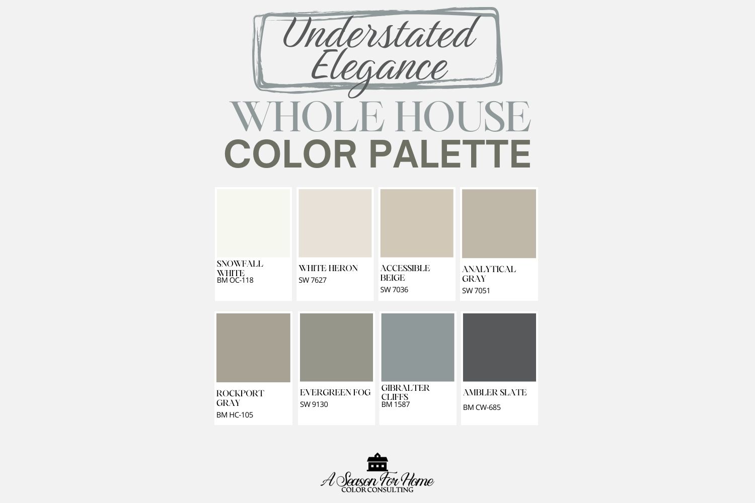 Whole House Color Palette: 5 Free Paint Color Schemes - A Season For Home